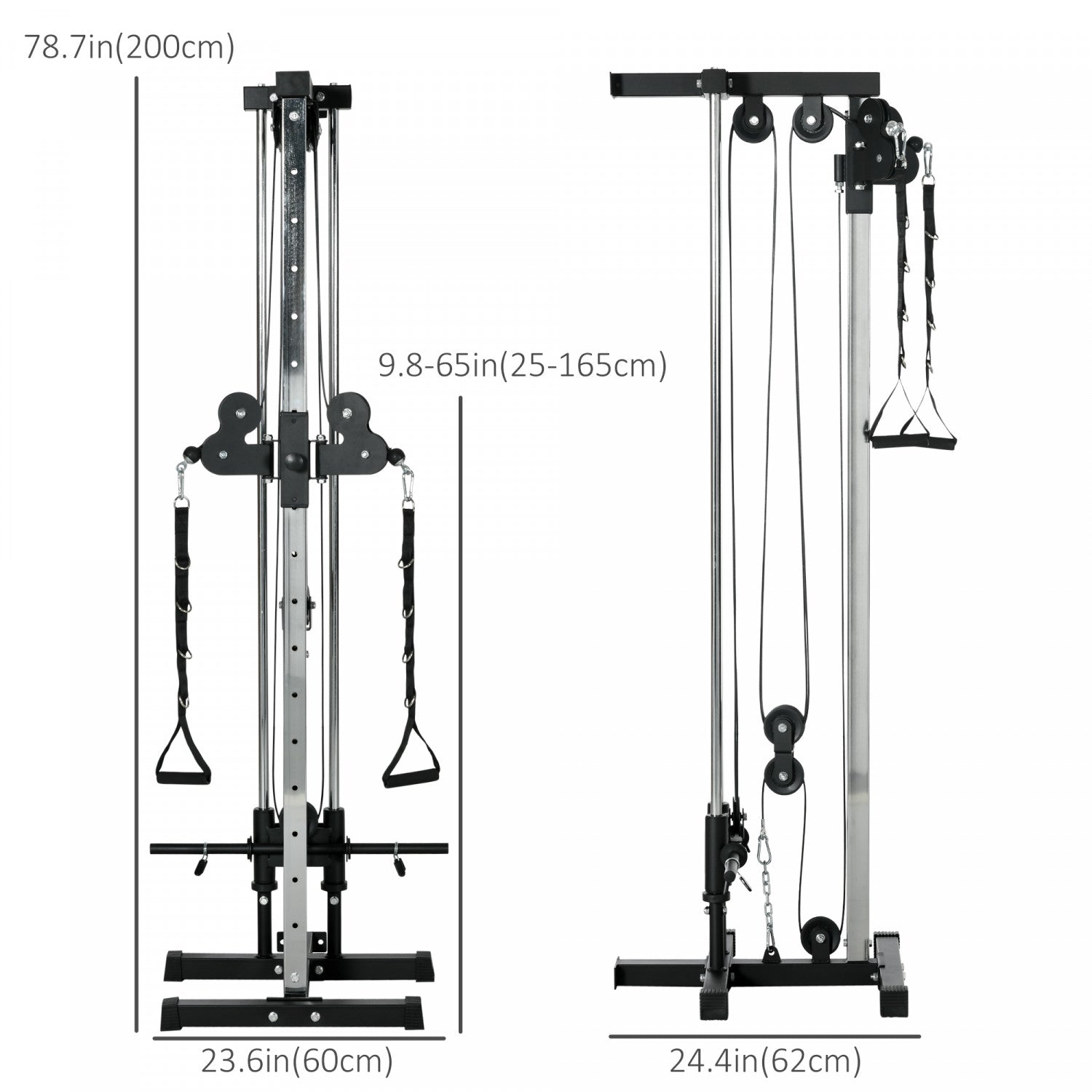 Soozier Wall Mount Cable Station With 15 Positions Adjustable Dual ...