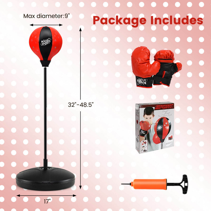 Costway Kids Punching Bag Toy Set Adjustable Stand Boxing Glove Spe ...