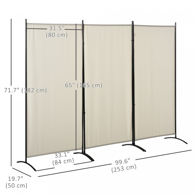 Homcom Double Hinged Room Divider, 3 Panel Privacy Screen - The Brick