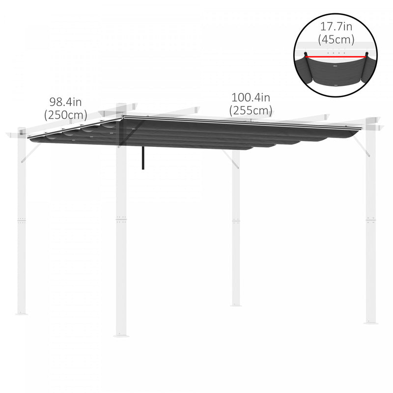 Outsunny Retractable Replacement Pergola Canopy For 10' X 10' Pergo ...