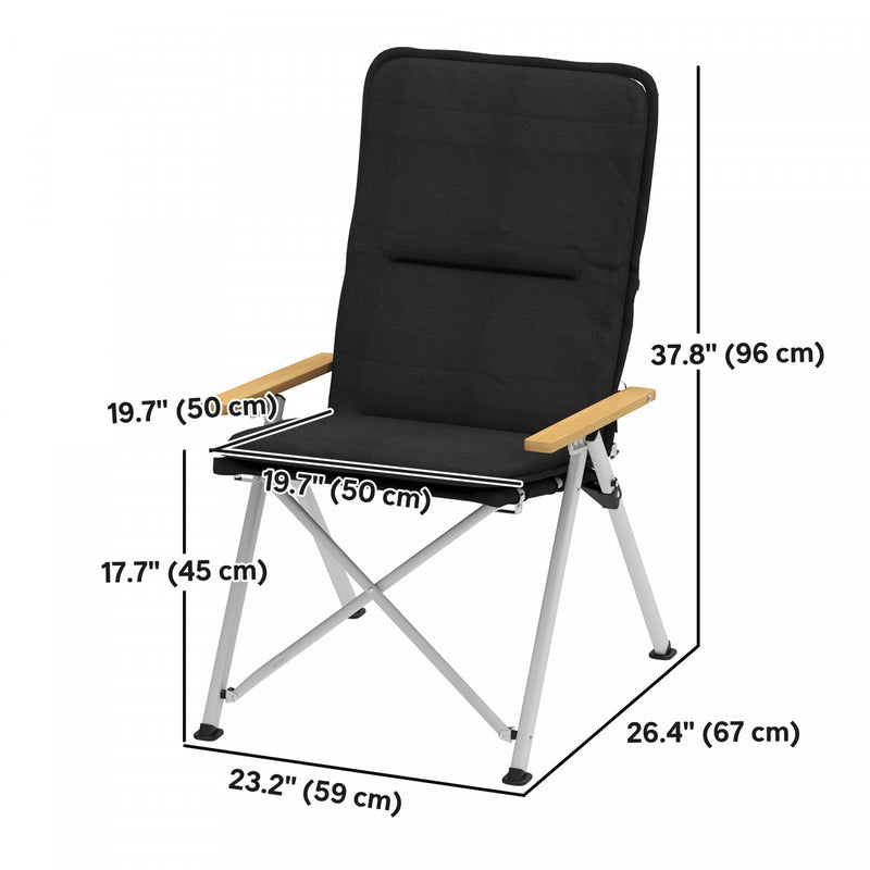 Outsunny Folding Camping Chairs 2 Pack Outdoor Padded Recliner W/ca ...