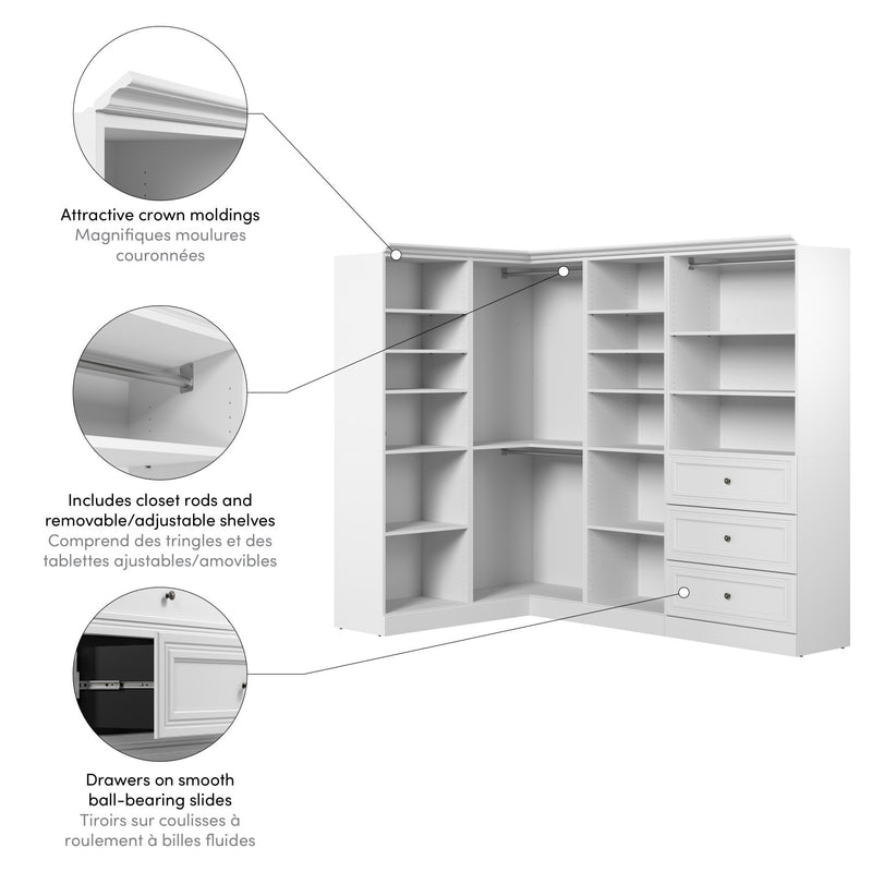 Bestar Versatile 97 W Walk-In Closet Organizer - White - The Brick