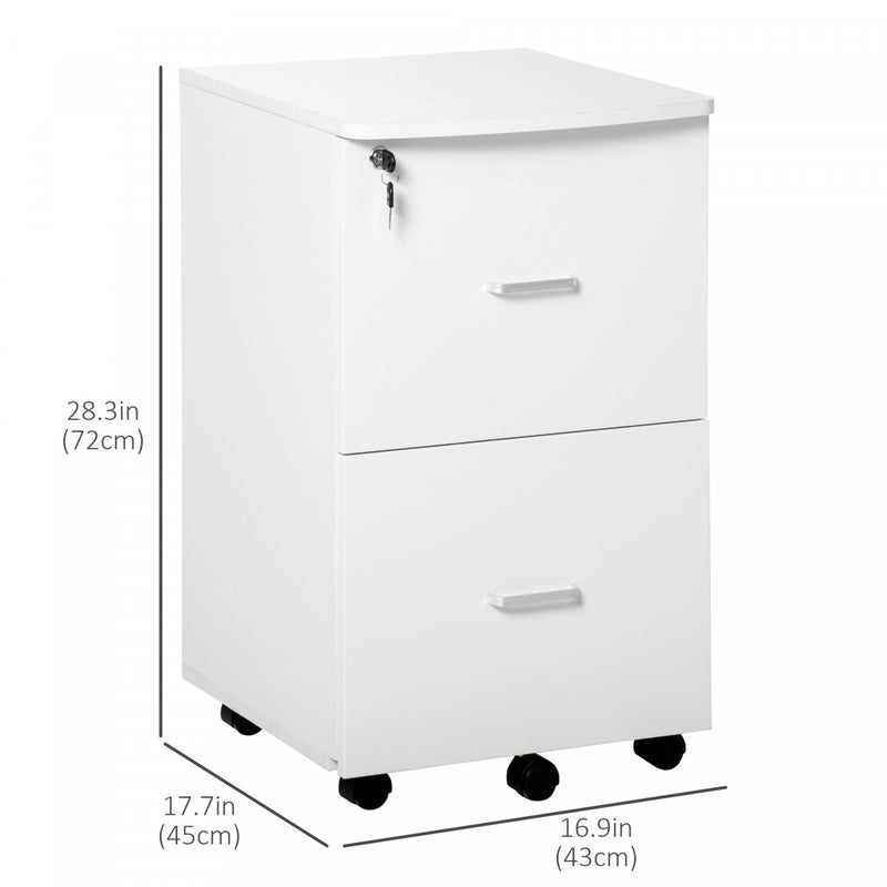 Vinsetto 2-drawer Mobile Office File Cabinet With Lock - The Brick