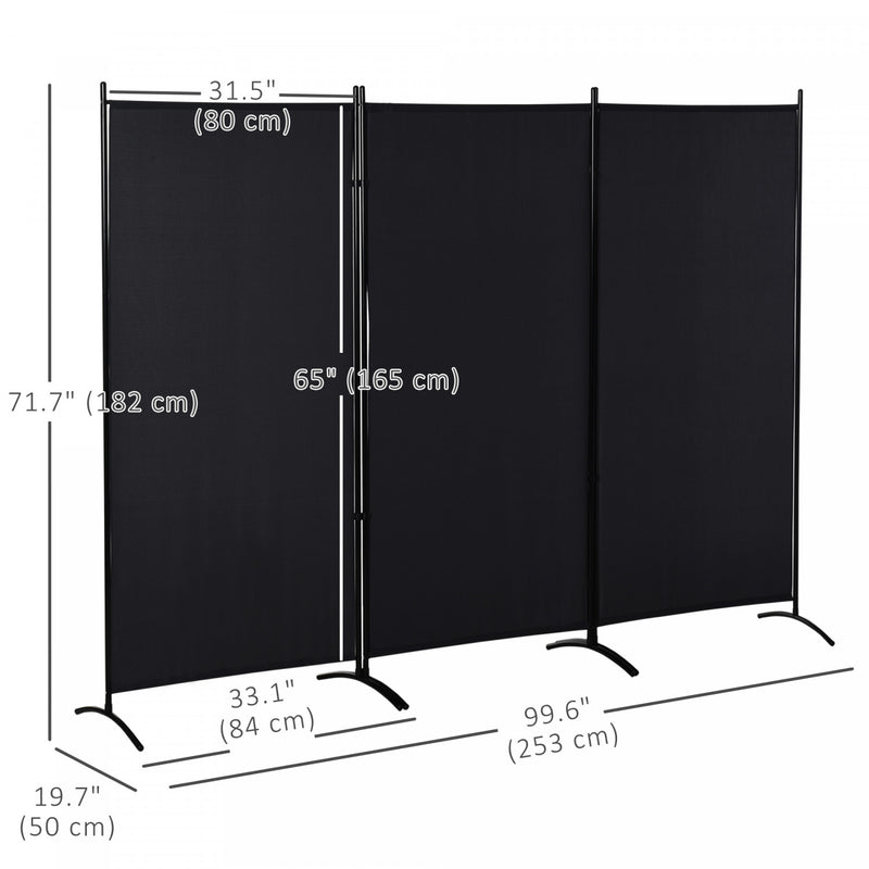 Homcom Double Hinged Room Divider, 3 Panel Privacy Screen - The Brick