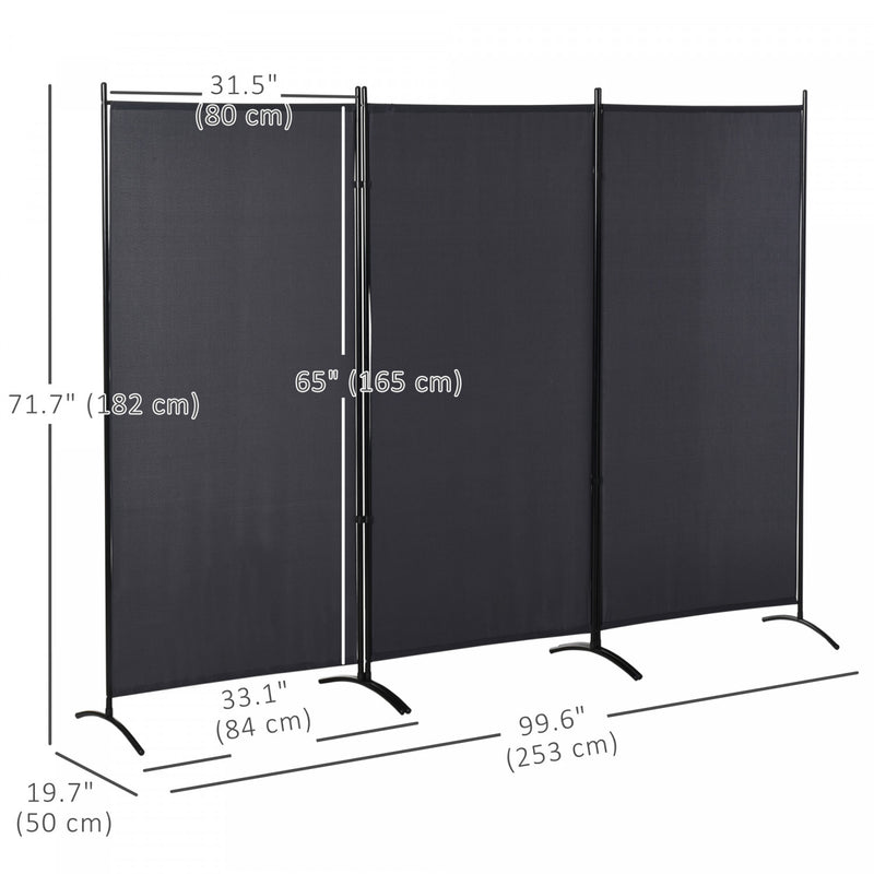 Homcom Double Hinged Room Divider, 3 Panel Privacy Screen - The Brick
