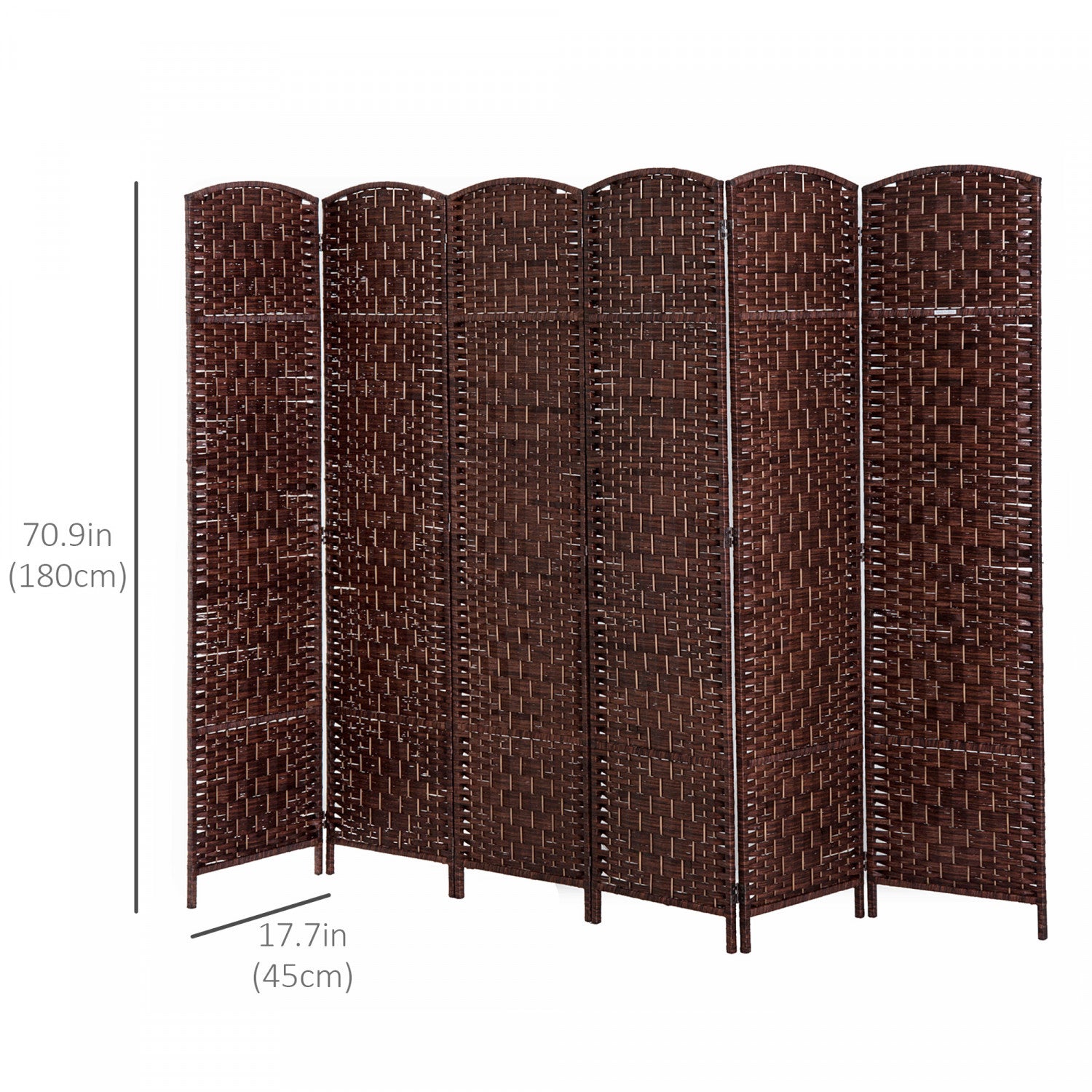 Homcom Double Hinged Woven Wicker Room Divider And Privacy Screens ...
