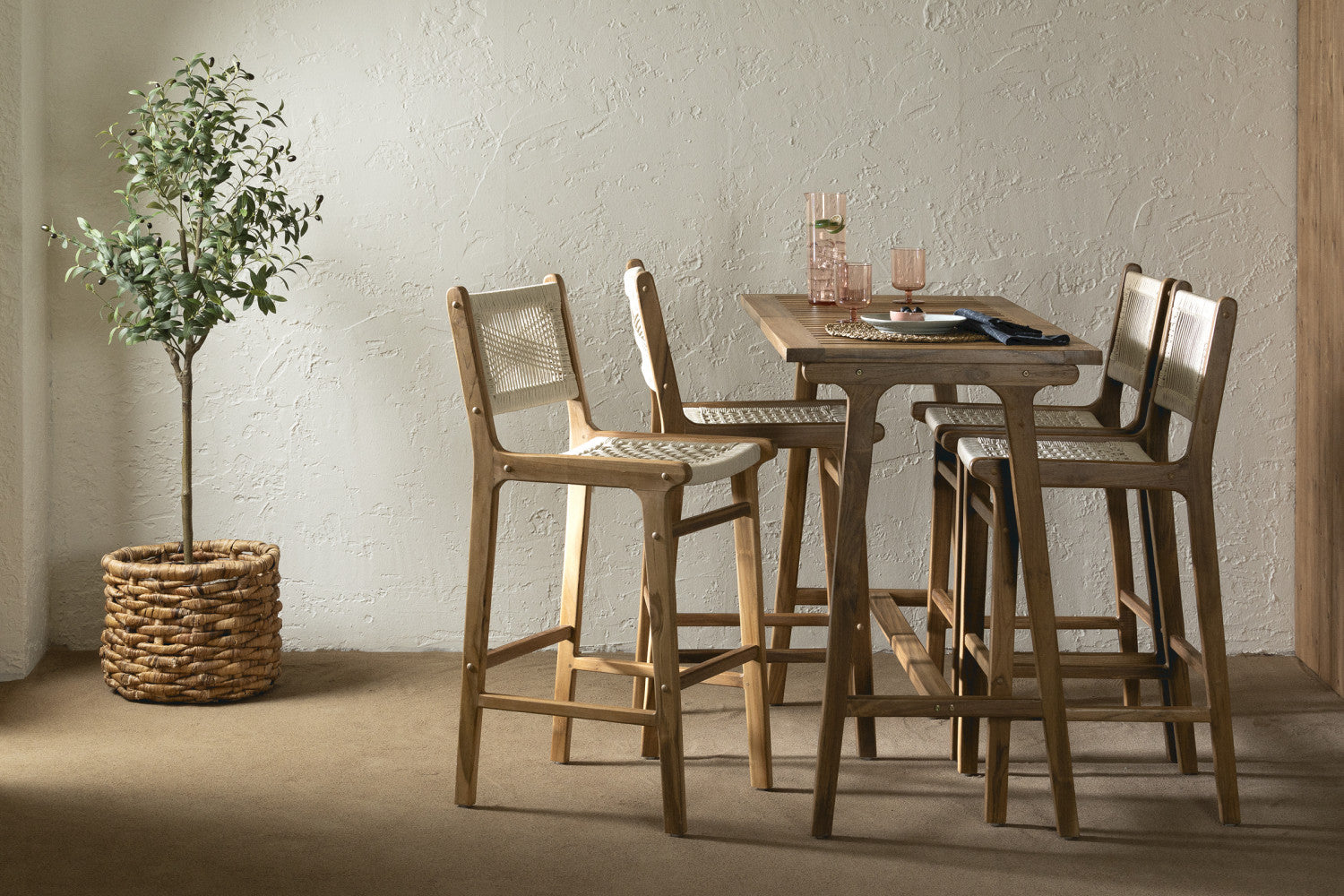 Natural woven counter stools store
