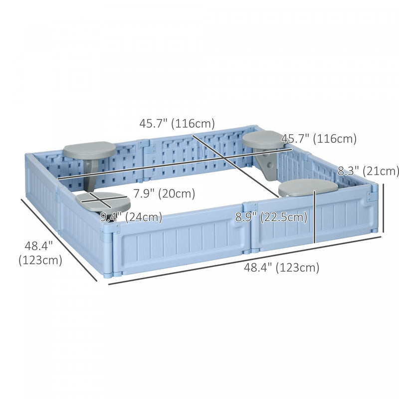 Diy Kids Sandbox With Waterproof Oxford Cover, Sand Playset Station ...