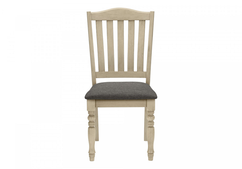 Dining Chair Set of 2 Dining Room Kitchen Side Antique Grey Fabric ...