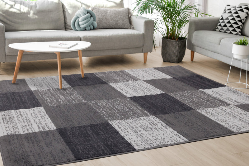 Florence Distressed Blocks Indoor Area Rug - 4'7" x 6'7" - The Brick