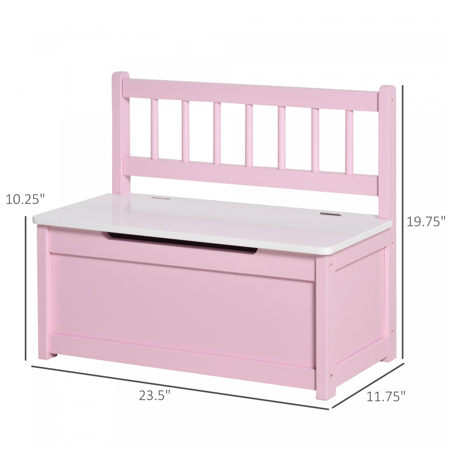 Qaba 2 in 1 Wooden Kids Toy Box Storage Bench Seat Chest Cabinet Ch. The Brick