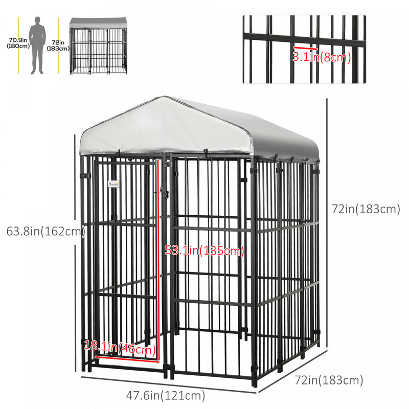 Pawhut 6 X 4 X 6ft Dog Kennel For Medium And Large Dogs, Outdoor Do ...