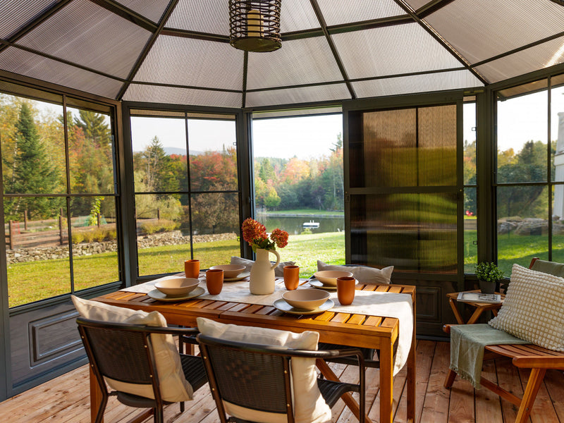 Gazebo Penguin Florence - Solarium 12x12 Polycarbonate Roof - The Brick