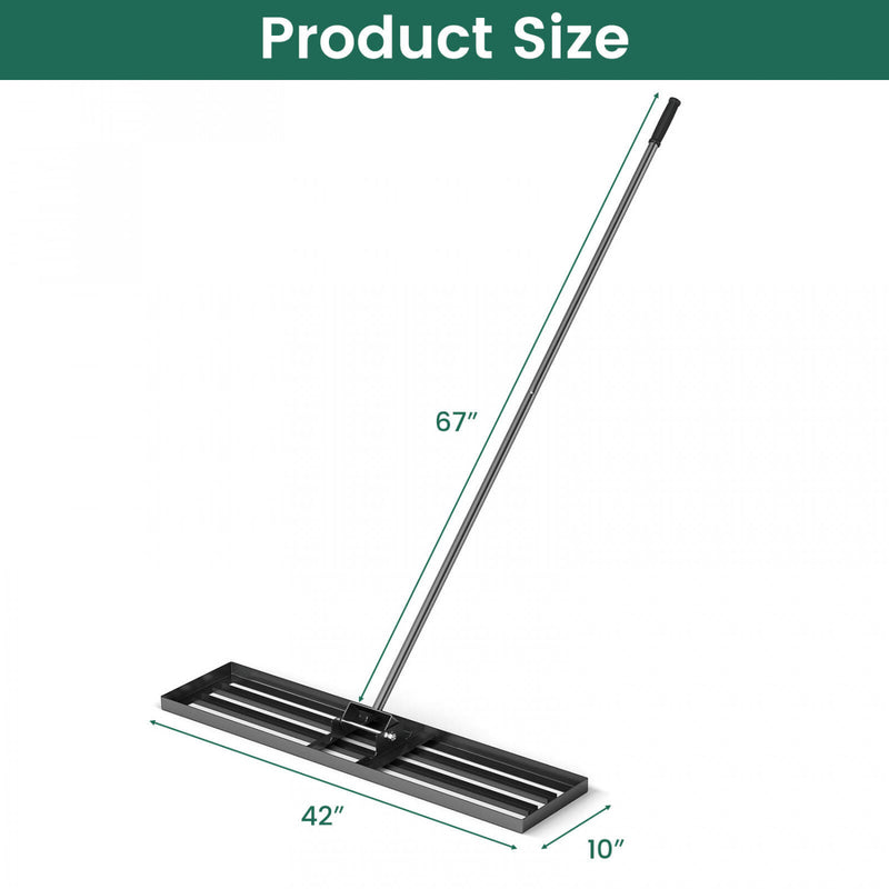 Costway Lawn Leveling Rake 42" X 10" Heavy Duty Level Lawn Tool For ...
