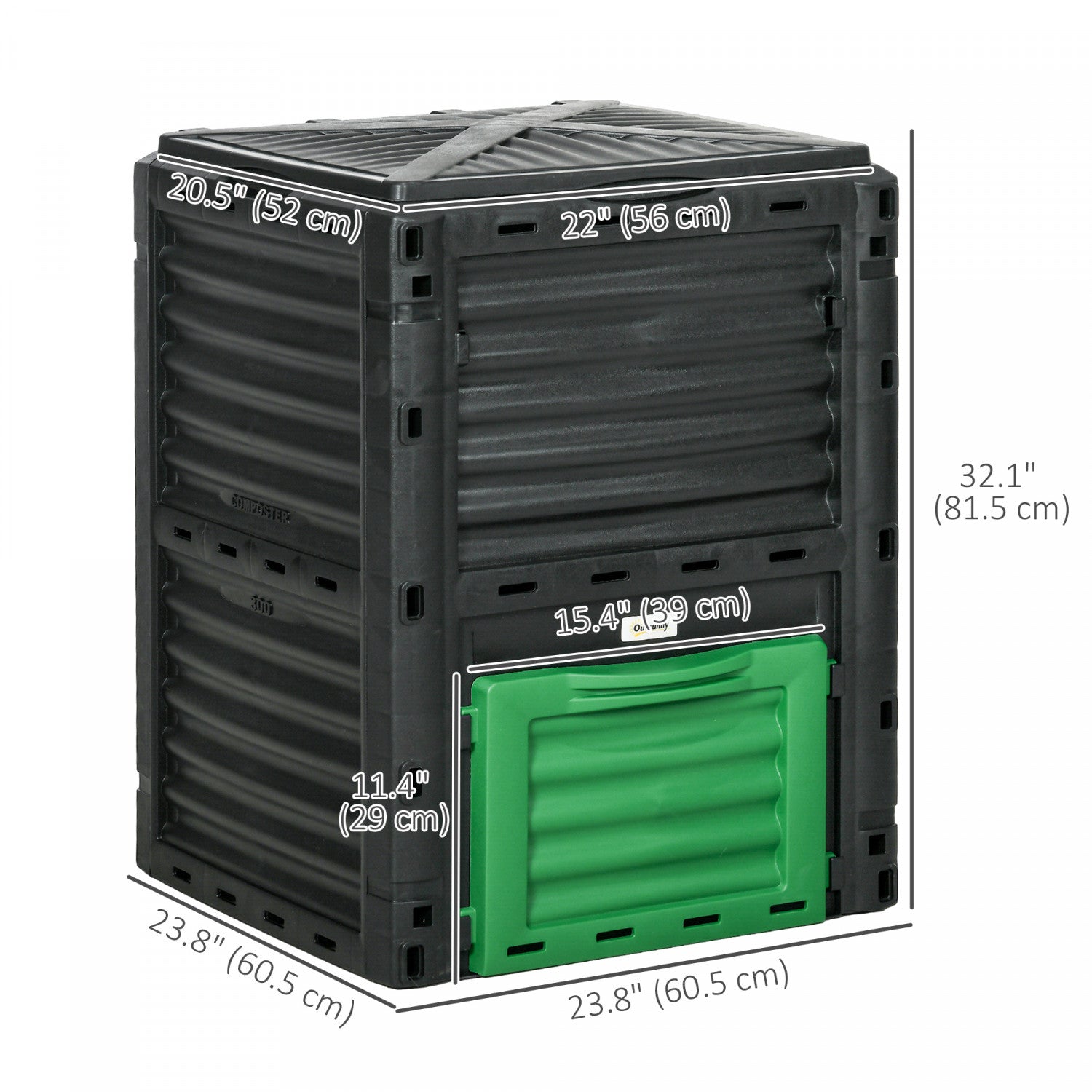 Outsunny Garden Compost Bin, 80 Gallon Outdoor Compost Container, G ...