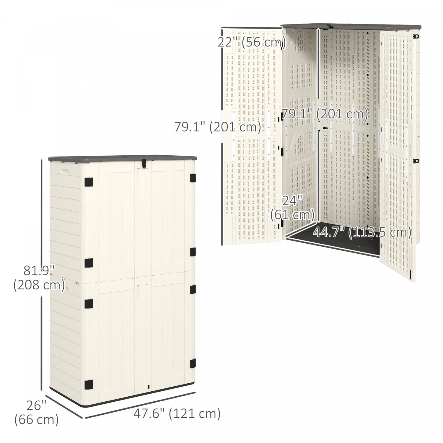 Outsunny 368 Gallon Storage Cabinet With Openable Top And Lockable ...