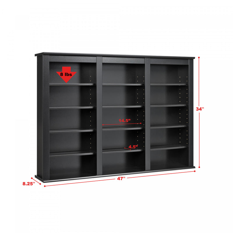 Triple Wall Mounted Storage - Black - The Brick