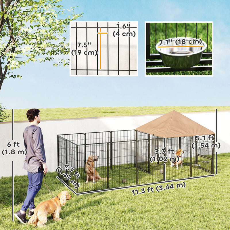 Pawhut Outdoor Dog Kennel, Dog Run Outdoor With Rotating And Adjust ...