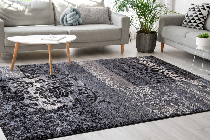 Brookfield Damask Patchwork Area Rug - 5'3" x 7'7" - The Brick