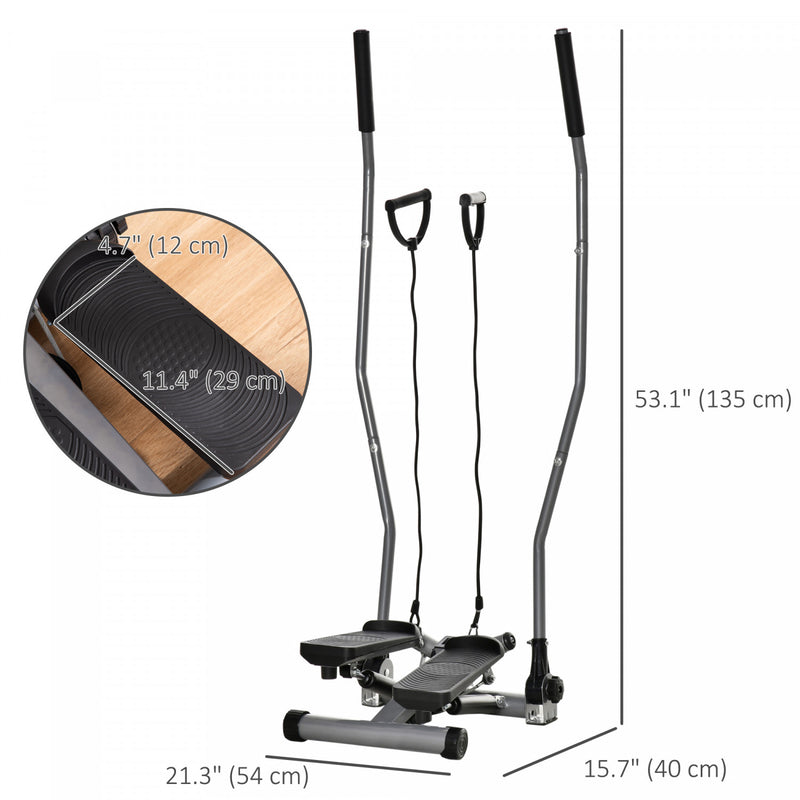Soozier Twist Stair Stepper Machine With Rocking Handlebars, Silver ...