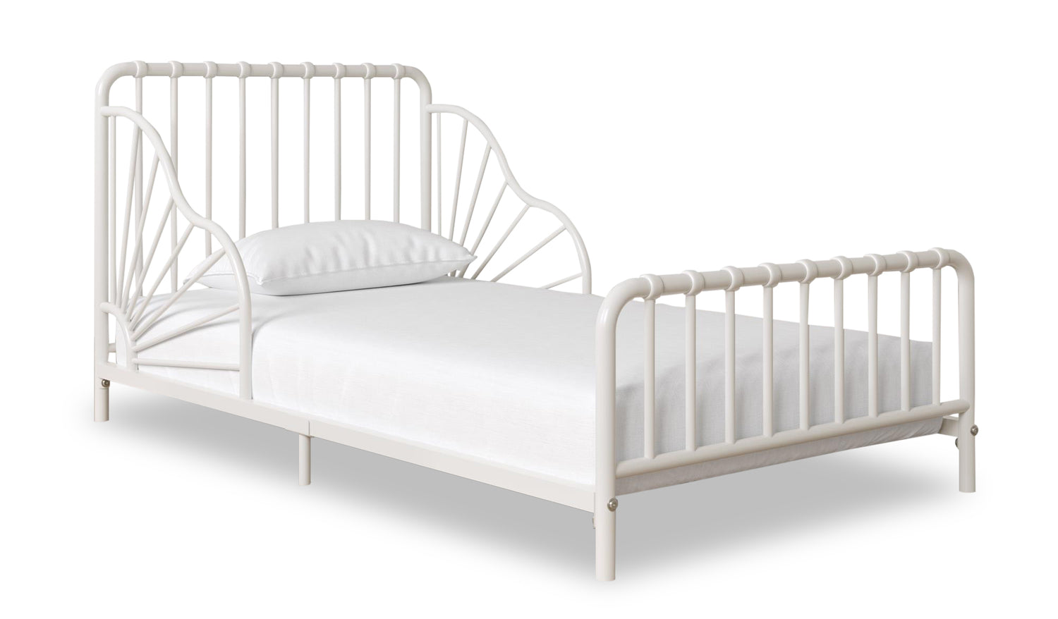 Little Seeds Quinn Whimsical Metal Toddler Bed White