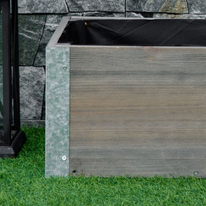 Outsunny 38" X 12" Raised Garden Bed Elevated Wooden Planter Box Ou ...