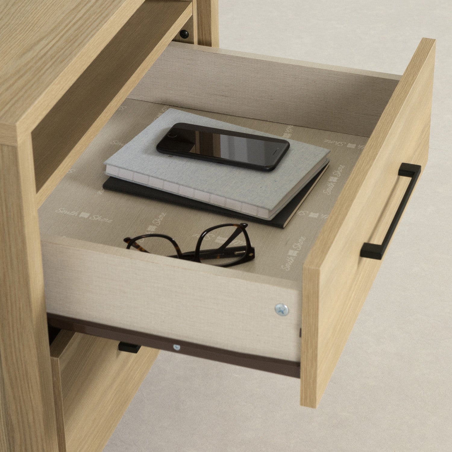Gravity 2 Drawer Nightstand Natural Ash The Brick