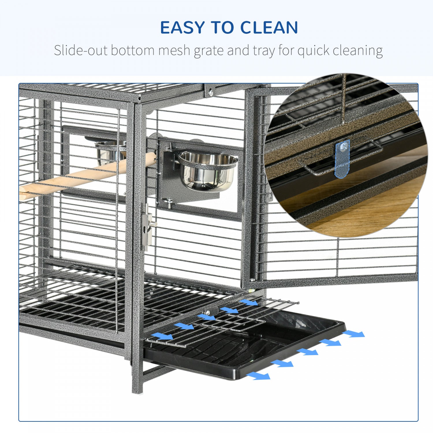 Pawhut Bird Travel Carrier Cage For Parrots Conures African Grey Co ...