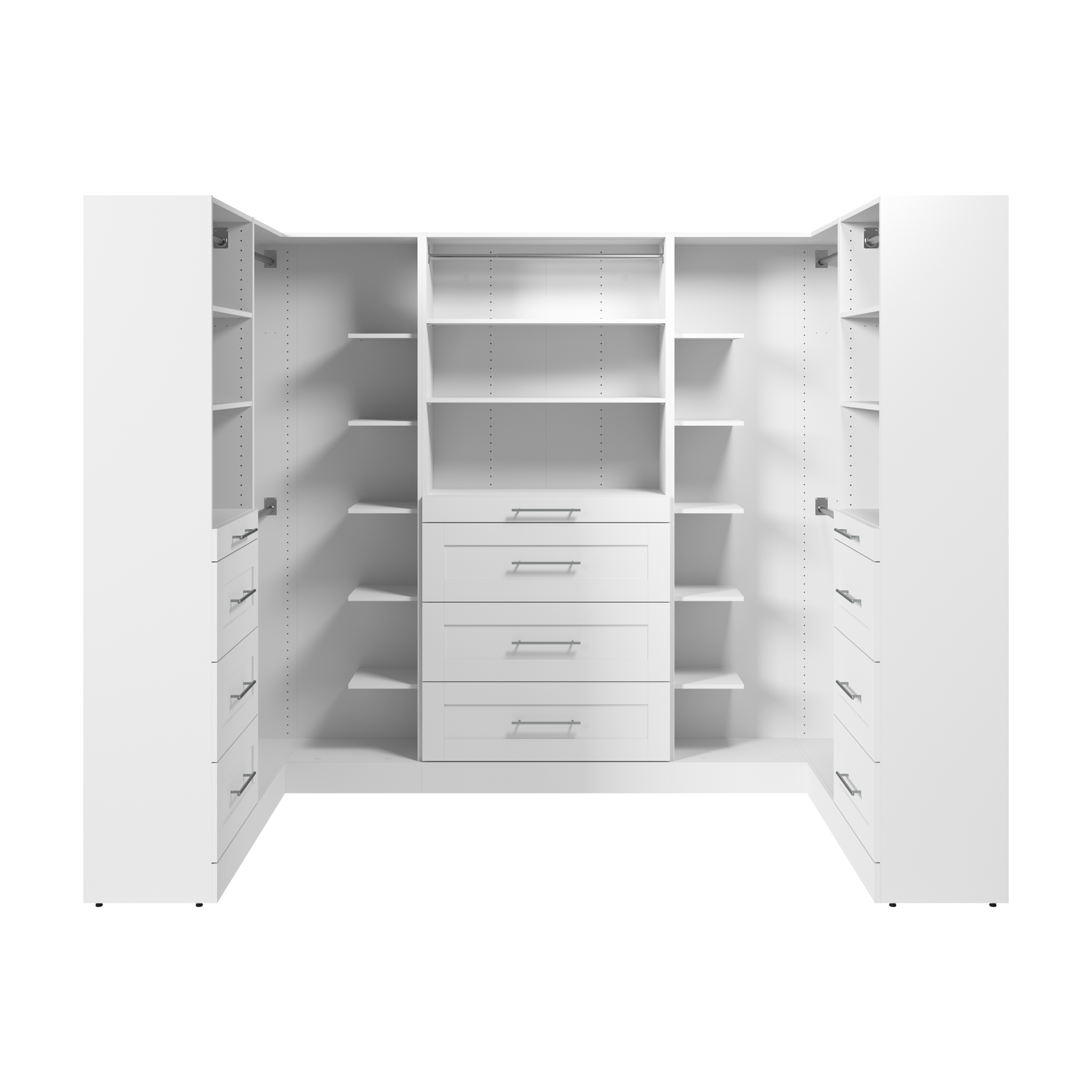 Bestar Florence 105" Modular U-Shaped Walk-In Closet System with Ro ...