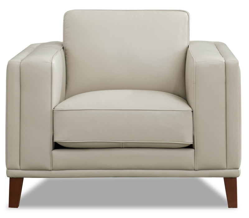 Hydeline Lyon Leather Chair - Vanilla - The Brick