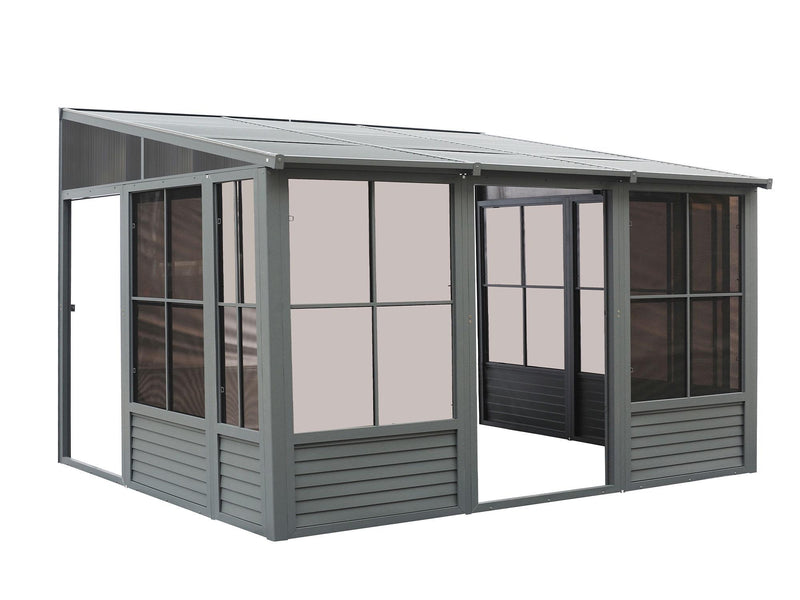 Gazebo Penguin Florence - Wall Mounted Solarium 10x16 Metal Roof - The ...