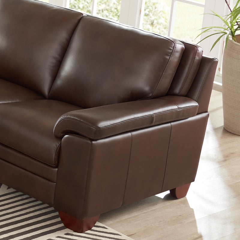Hydeline Magnum Leather Loveseat - Brown - The Brick