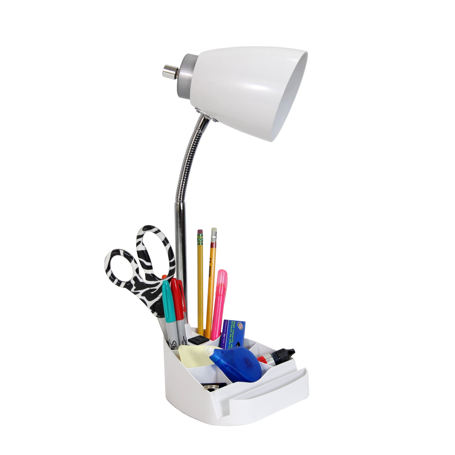 Limelights Gooseneck Desk Lamp with iPad Stand and Outlet - White - The ...