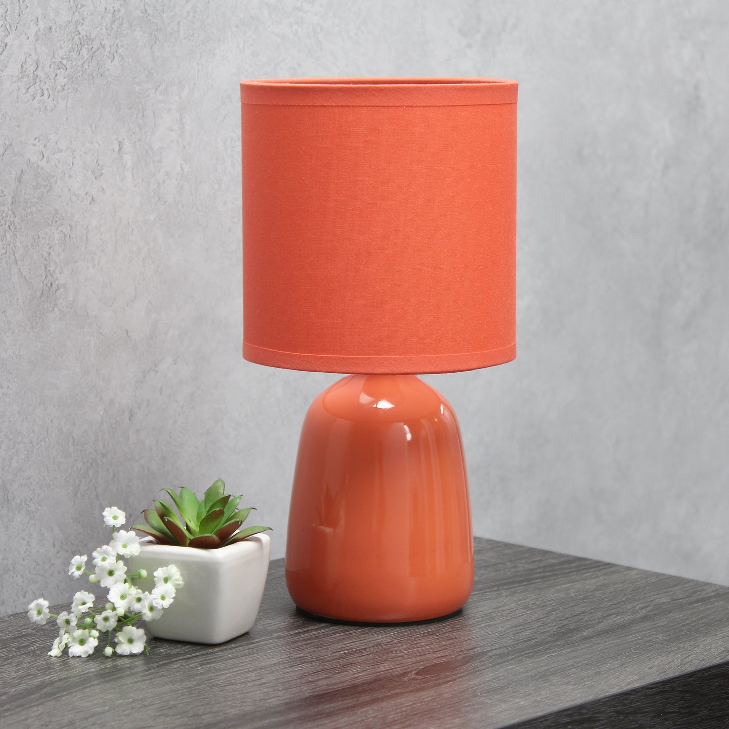 Simple Designs 10.04" Traditional Ceramic Thimble Base Table Lamp w ...