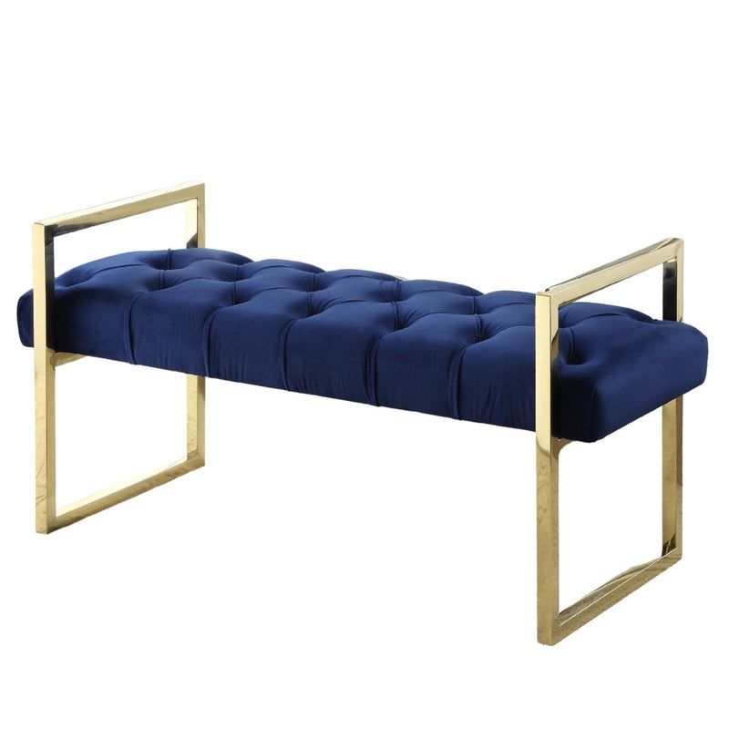 Imperial Tufted Bench with Gold Stand Navy Benches - The Brick