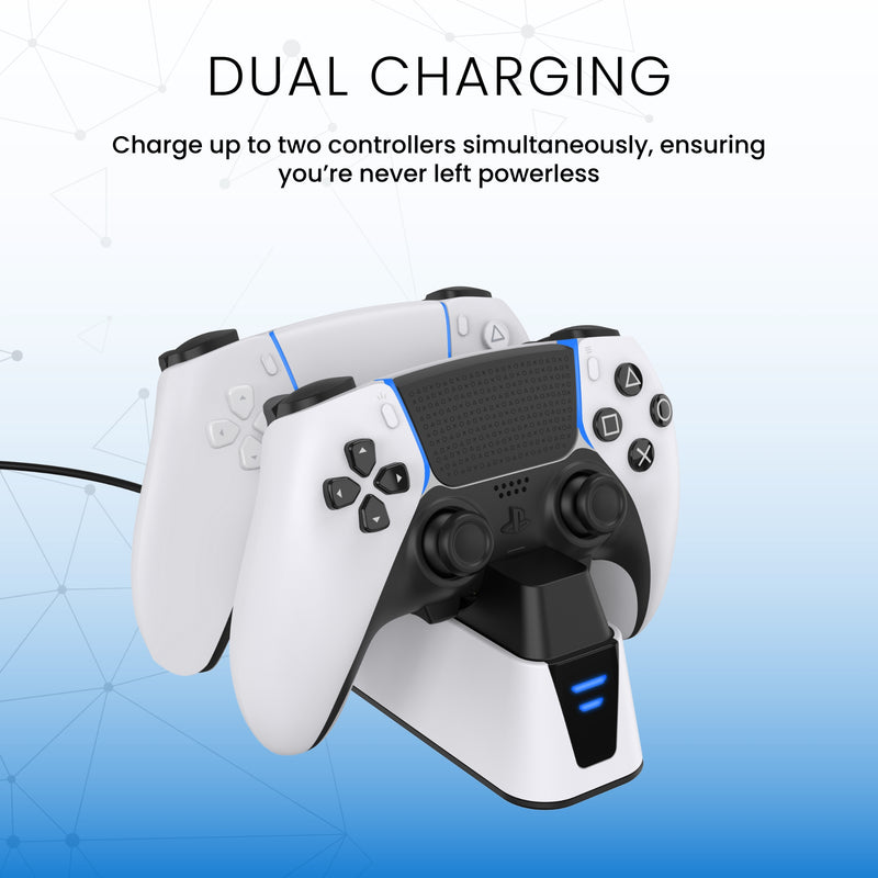 Surge PS5 Dual Controller Charging Dock - White - The Brick