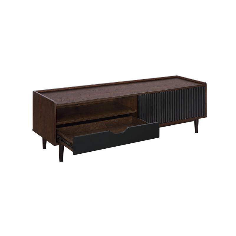 Manhattan Comfort Duane 59.25" Modern Ribbed TV Stand - Dark Brown ...