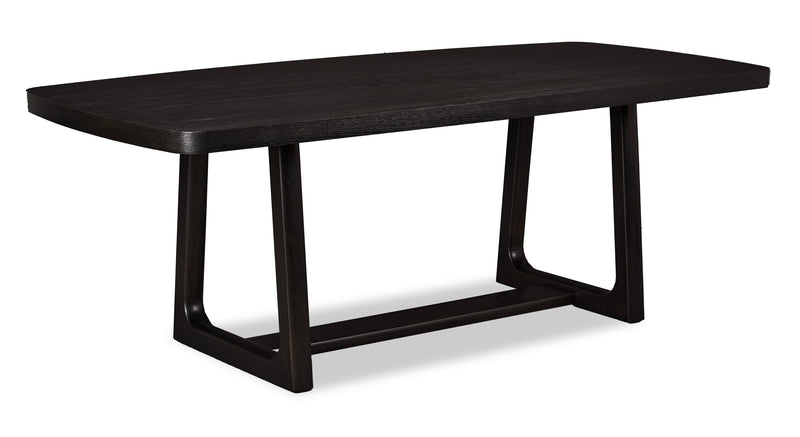 Alma Dining Table with Trestle Base, 86"W - Charcoal Black - The Brick