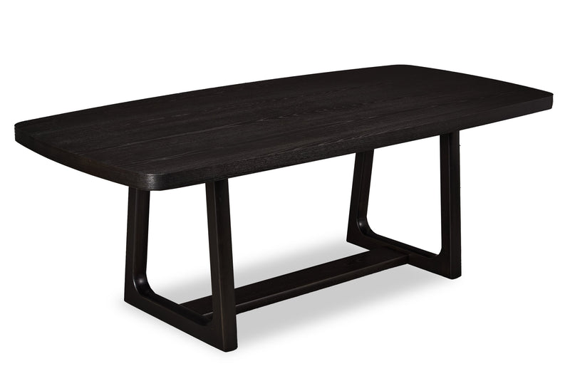 Alma Dining Table with Trestle Base, 86"W - Charcoal Black - The Brick