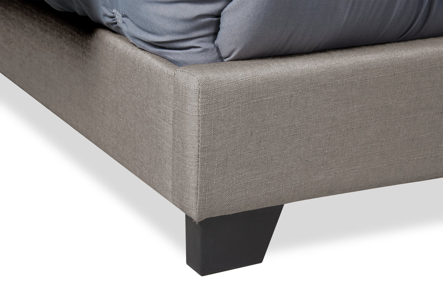 Brady Upholstered Wingback Bed in Light Grey Fabric with Nailhead D ...