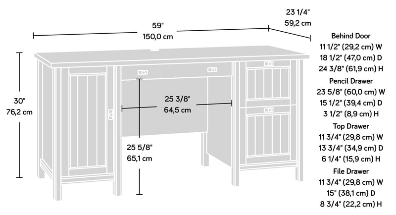 Costa Commercial Grade Computer Desk - Chalked Chestnut | The Brick