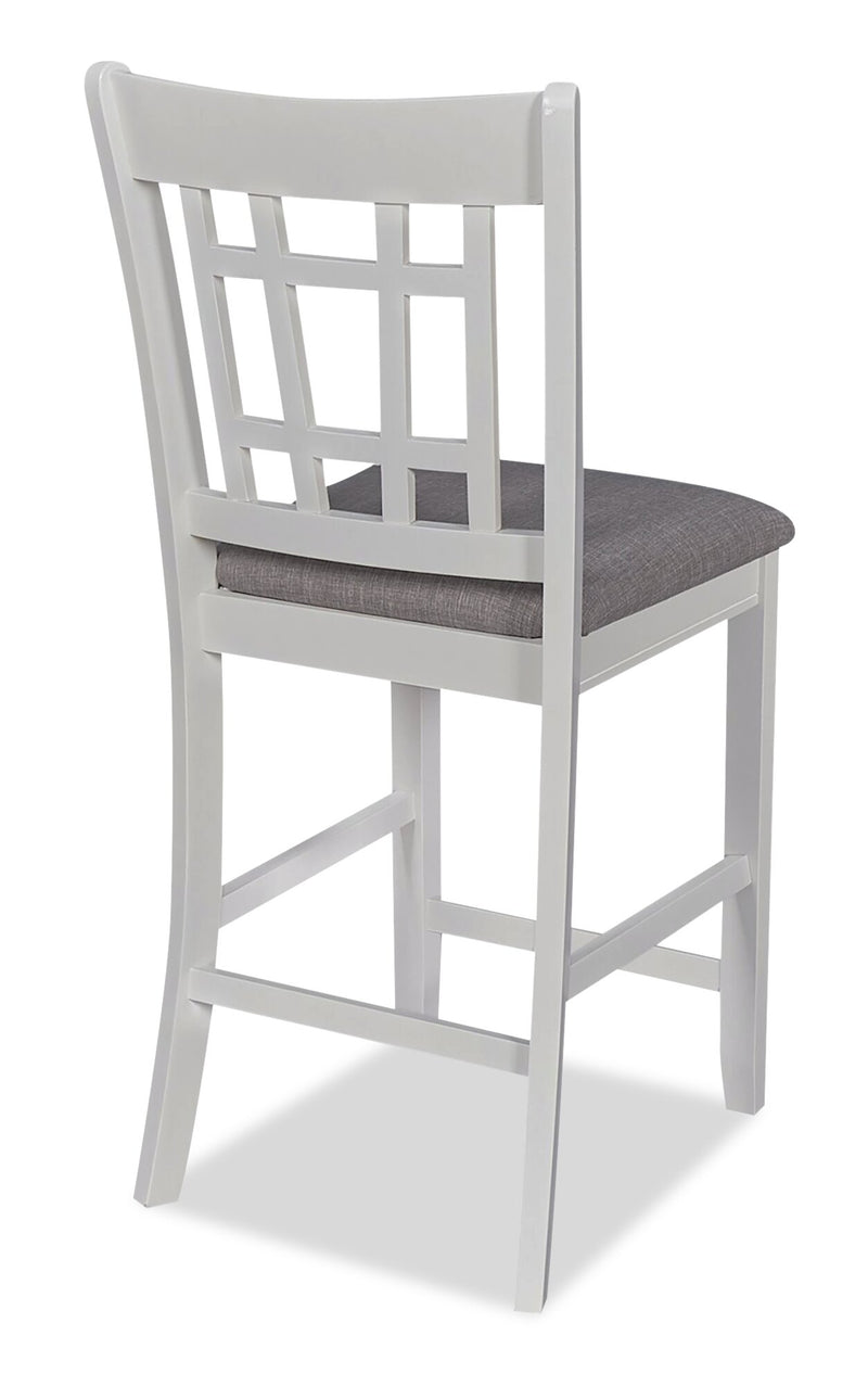 Dena Counter-Height Dining Chair with Linen-Look Fabric - Dove Grey ...