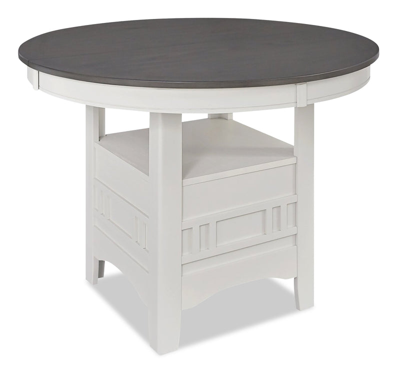 Dena Dining Table with 42-60"W Extension, Round - Dove Grey - The Brick