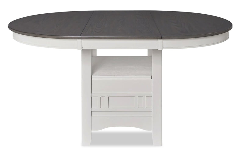 Dena Dining Table with 42-60"W Extension, Round - Dove Grey - The Brick