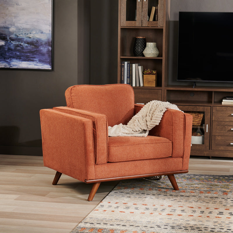 Kassia Linen-Look Chair - Orange | The Brick