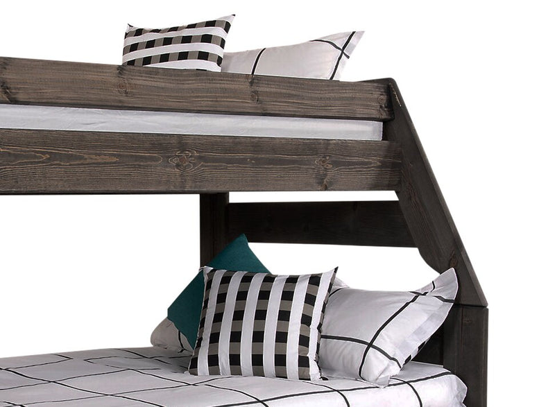 Piper Bunk Bed with Guard Rail for Kids, Solid Pine, Driftwood Grey ...