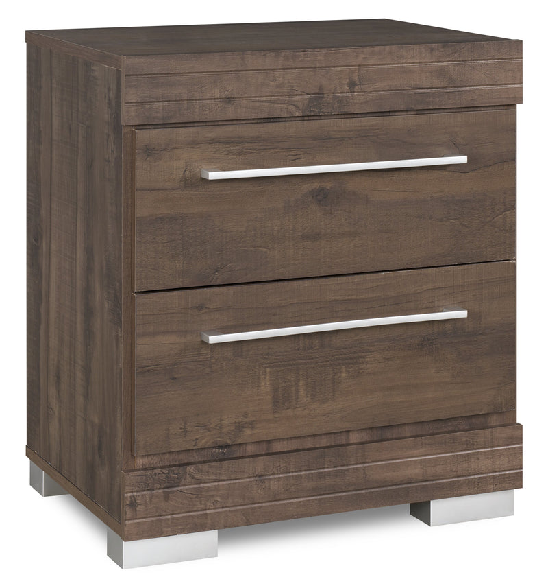 Riley Bedside 2-Drawer Nightstand, 21"W x 24"H, Made in Canada - Grey ...