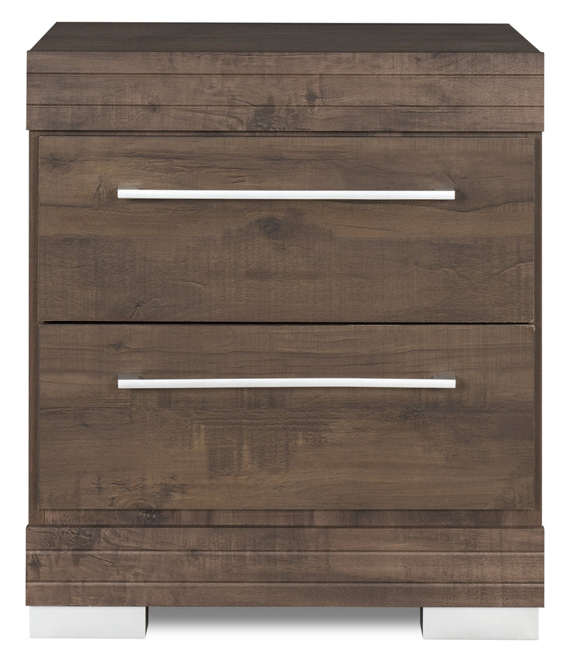 Riley Bedside 2-Drawer Nightstand, 21"W x 24"H, Made in Canada - Grey ...