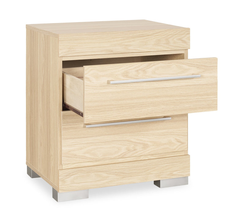 Riley Bedside 2-Drawer Nightstand, 21"W x 24"H, Made in Canada - Na ...