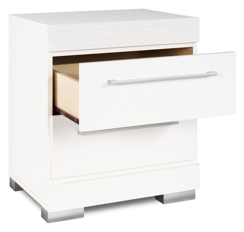 Riley Bedside 2-Drawer Nightstand, 21"W x 24"H, Made in Canada - White ...